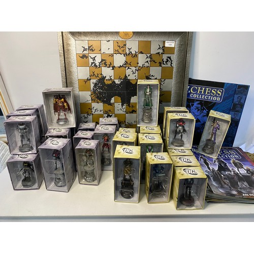Eaglemoss D.C. comics chess set to include board, pieces and magazines.