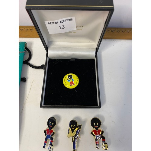 Selection of Golly badges and display