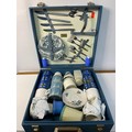Vintage Brexton picnic hamper with some contents
