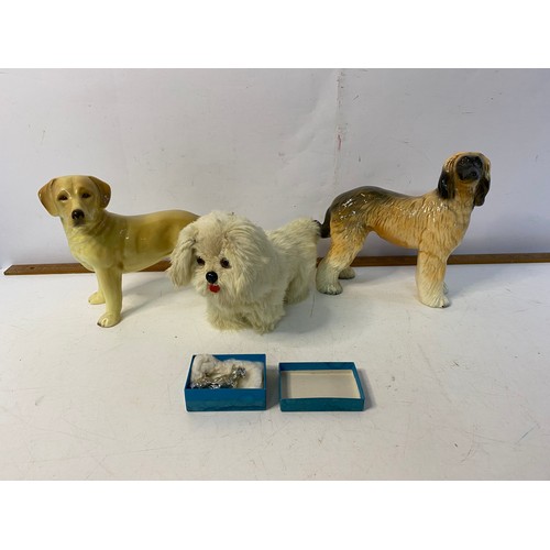 Vintage Coopercraft ceramic Afghan Hound and Labrador (repair to leg ...
