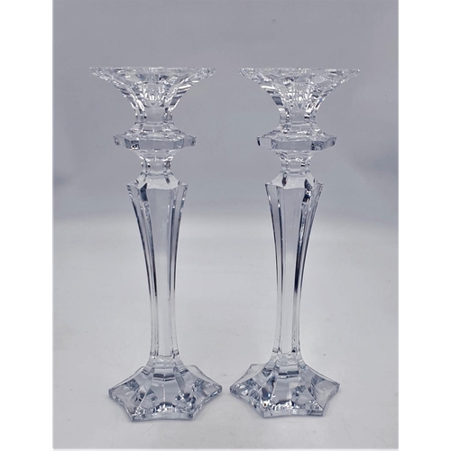 BOHEMIAN CRYSTAL Extra Large 31cm CANDLESTICKS (Pair) (Boxed)