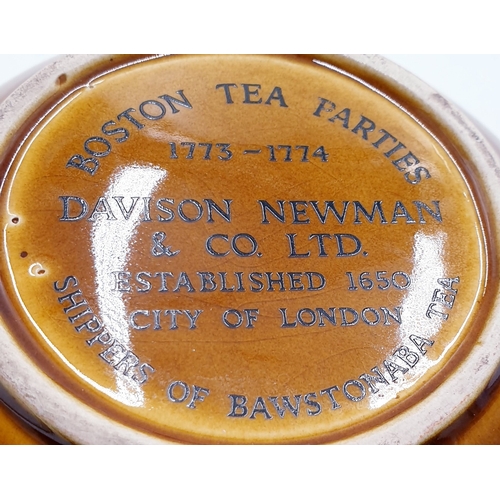 DAVISON NEWMAN & Co Ltd TEAPOT , SUGAR BOWL And CREAM JUG "BOSTON TEA ...