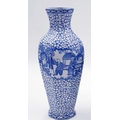 ADAMS CERAMIC Extra Large 25cm BLUE/WHITE VASES (2)