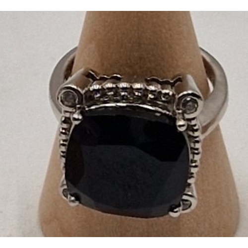 SILVER (925) STONE SET RING (Size ____ , Total Weight _____ Grams)