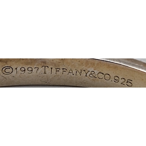 SILVER OVAL TIFFANY BANGLE . (Outside Stamped "925 T&Co 1837" , Inside ...