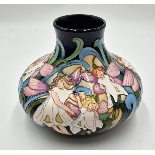 MOORCROFT 20cm VASE (Shape No 32/8) IN THE SNOWDROP FAIRES DESIGN ...