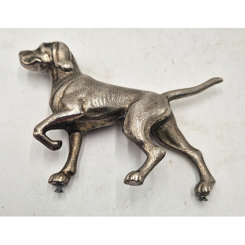 FRENCH GUN DOG 13cm CAR BONNET MASCOT c1920s