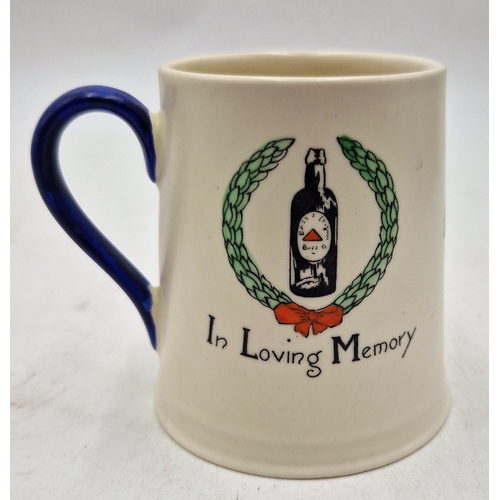 CARLTON WARE CHINA BASS IN LOVING MEMORY TANKARD