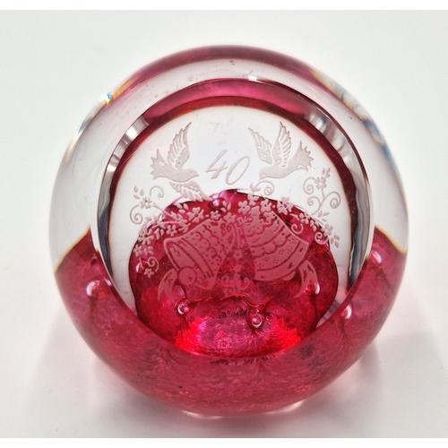 CAITHNESS CRYSTAL "CELEBRATION" PAPERWEIGHT