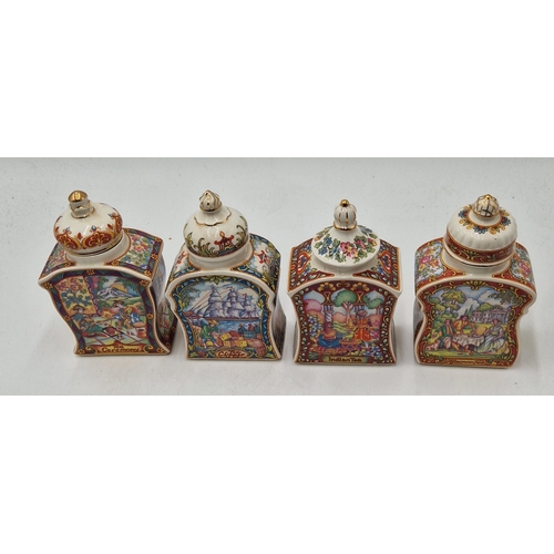 SADLER TEA CADDIES (4) FROM "THE WORLD OF TEA COLLECTION"