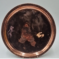 COPPER ARTS & CRAFTS Extra Large 29cm Dia DISH Signed Hugh Wallis 1800/ ...