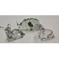 GLASS PAPERWEIGHTS FASHIONED AS THREE ANIMALS