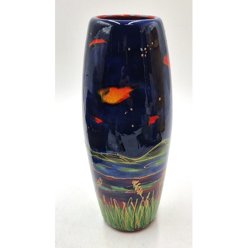 ANITA HARRIS ART POTTERY Large 26cm SKITTLE VASE DEPICTING WHITBY ABBEY ...