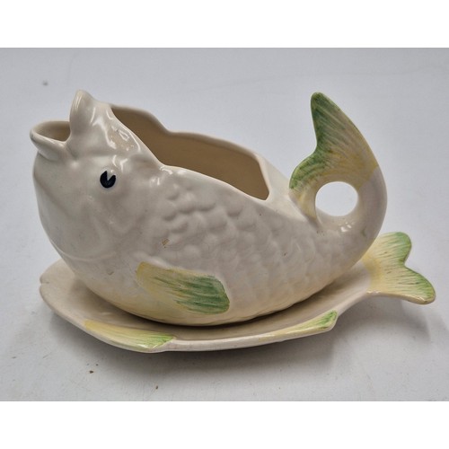 SHORTER & SONS SAUCE BOAT & STAND IN FORM OF A FISH. (Shorter & Sons ...
