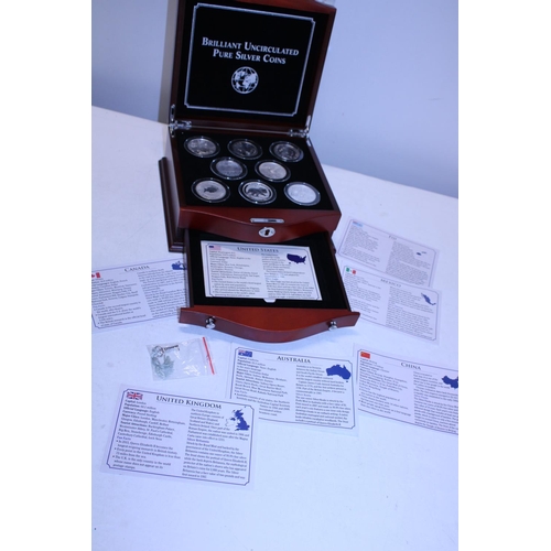 A Brilliant Uncirculated Pure Silver Coin set (8 in total) all 1oz ...