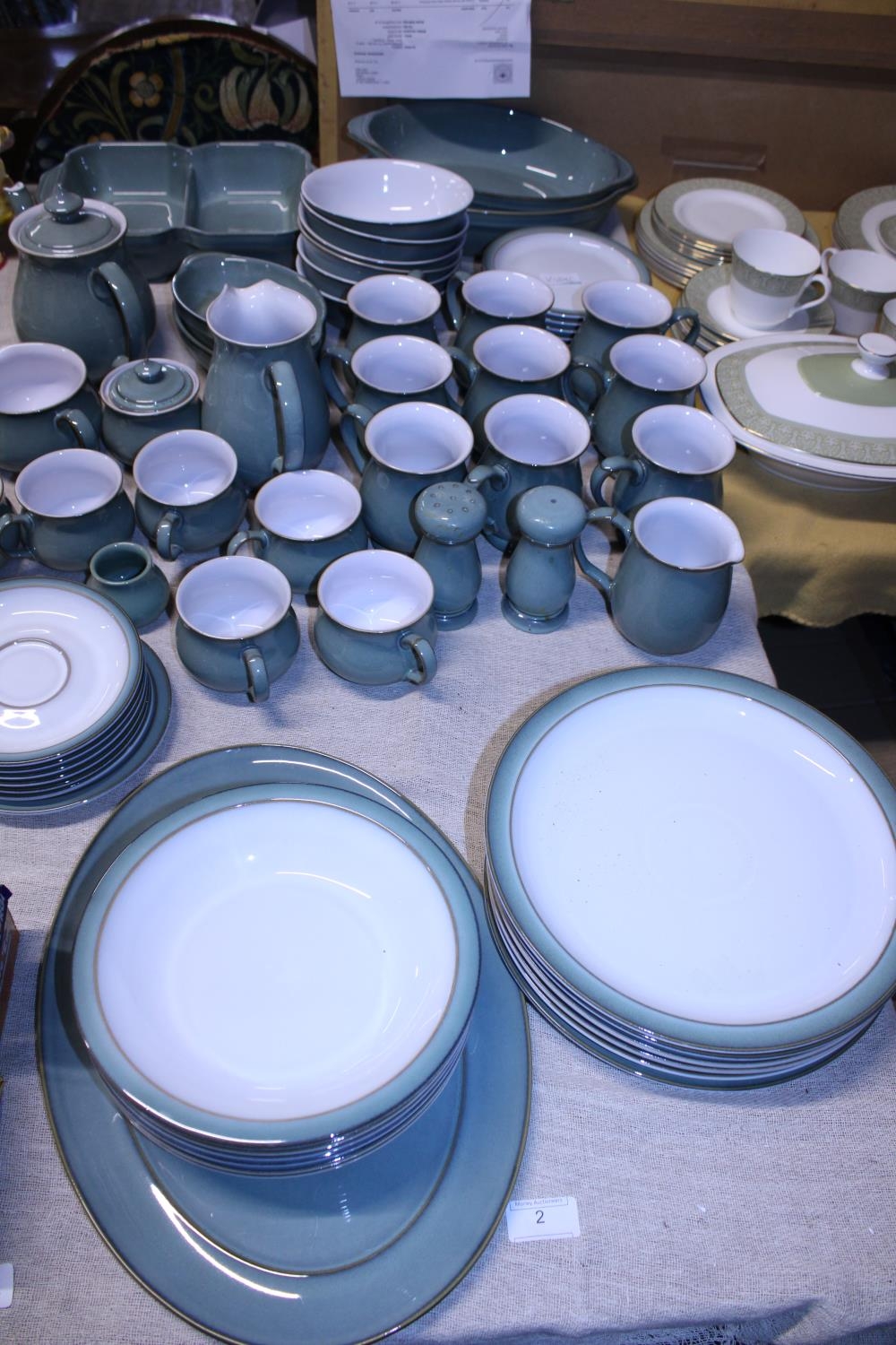 A large contemporary Denby dinner service approx 60 pieces (all in good condition), shipping unavail