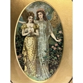 A pre - Raphaelite period painting in watercolour and gold gilt in a ...