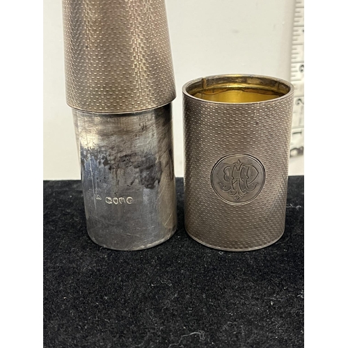 A hallmarked for London 1880 solid silver hunting flask by Charles ...