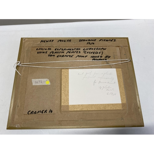 A Henry Moore 1898-1986 standing figures a rare original experimental ...