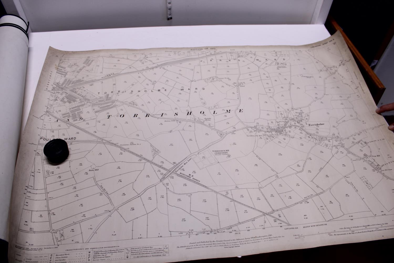 A job lot of early 19th century large Ordnance Survey maps of local areas