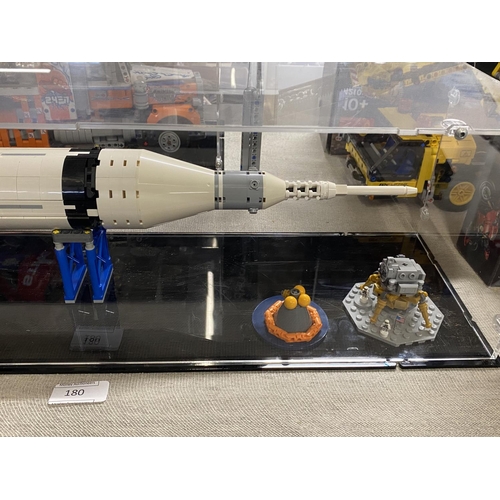 A Lego Nasa Apollo Saturn V model 21309 in display case, with original ...