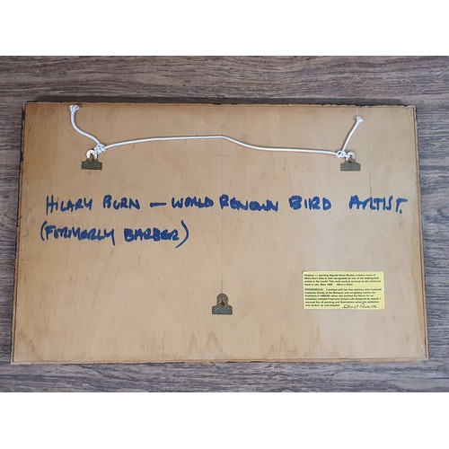 An early work of Hilary Burn SWLA - a study of a Heron, framed oil on ...