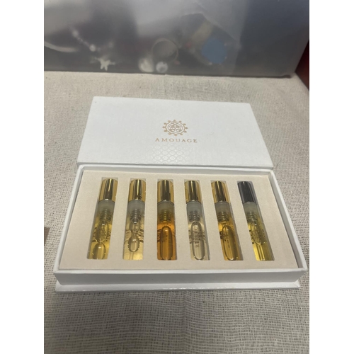 A box set of Amouage perfumes