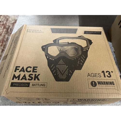 A boxed precision battling face mask
