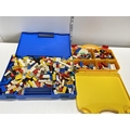 Two original Lego cases with assorted contents of vintage Lego