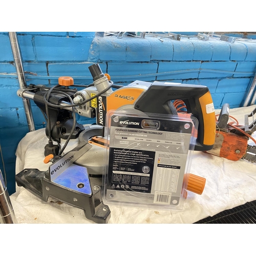 A Evolution Rage 3 mitre saw including new blade in working order ...