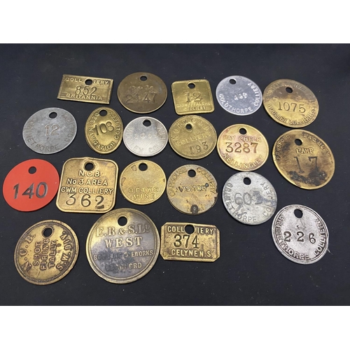 Twenty assorted colliery mining pit checks