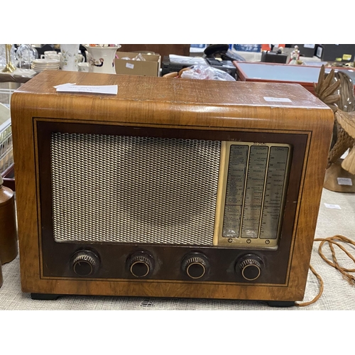 A vintage 1940's wooden cased radiogram, shipping unavailable