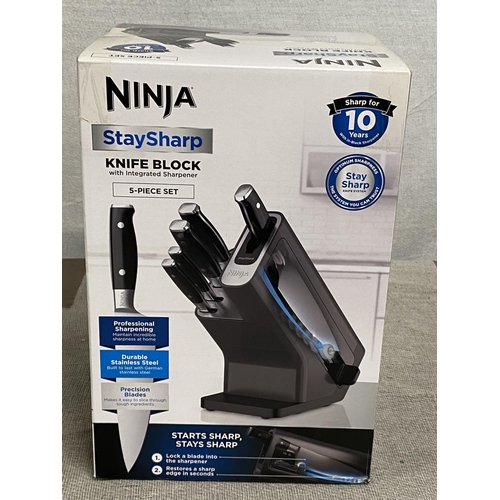 A new boxed Ninja five piece stay sharp knife block (UK postage only)