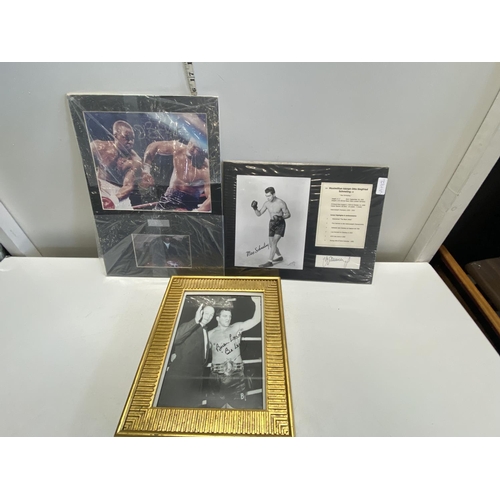Three pieces of signed boxing memorabilia Brian London, Max Schneling and Buster Douglas