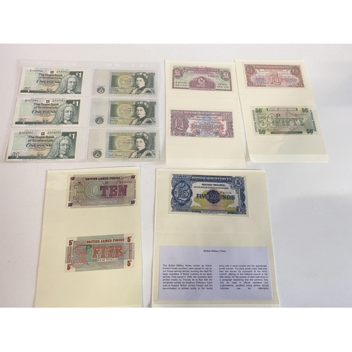 A selection of vintage British bank notes