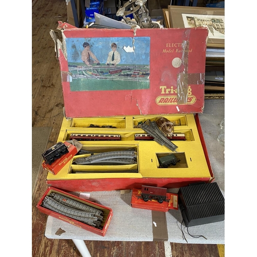 A Tri-ang model train set with accessories a/f, shipping unavailable