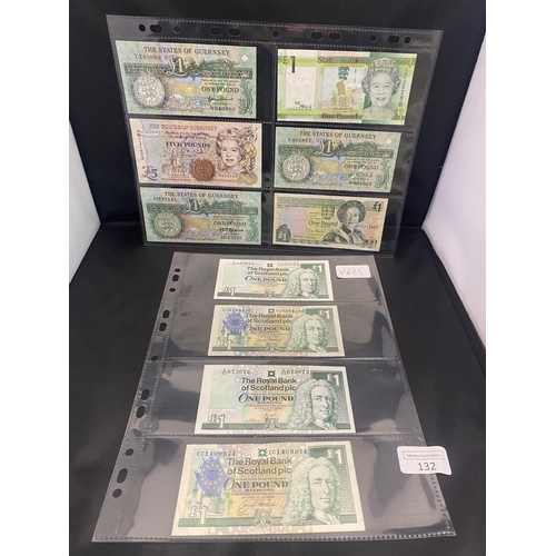 A selection of assorted British bank notes