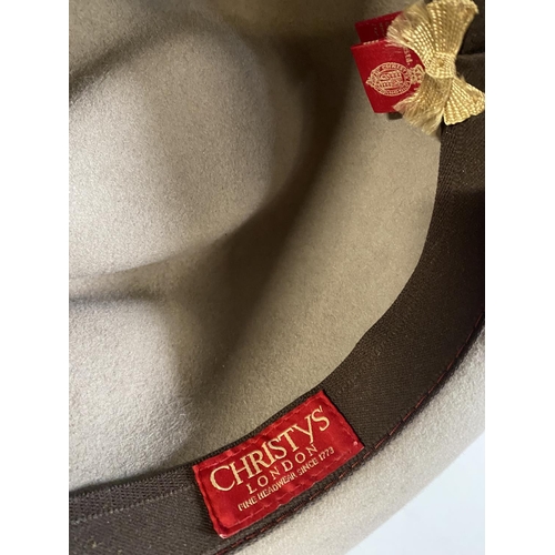 One Grey Christies of London hat and one other black felt hat