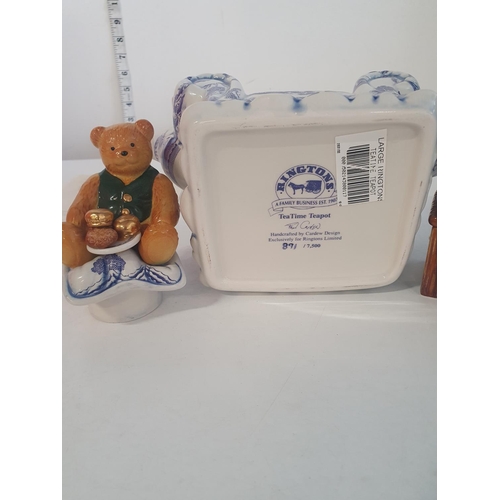 A limited edition Ringtons 'Tea Time' teapot No 891, shipping unavailable