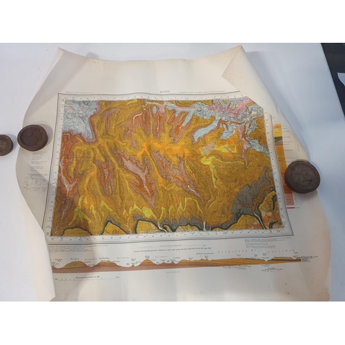 A selection of assorted Ordance Survey maps, a framed West Riding print ...
