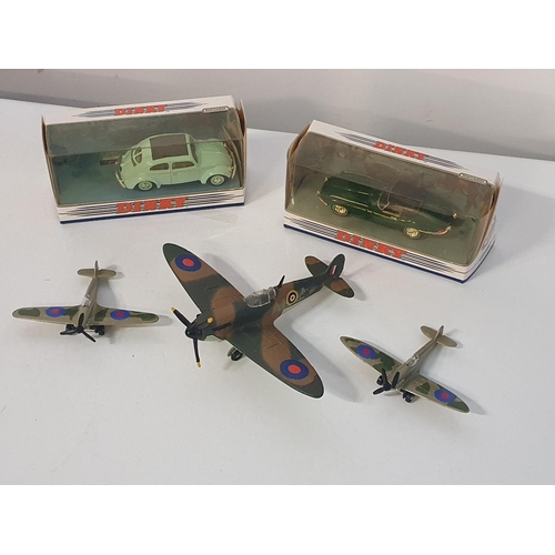 Two boxed dinky die-cast models with Dinky die-cast planes