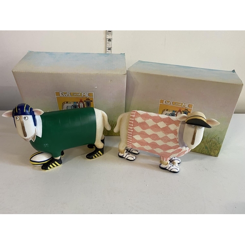 Two boxed Border Fine Arts " Ewe and Me" figures by Toni Goffe.