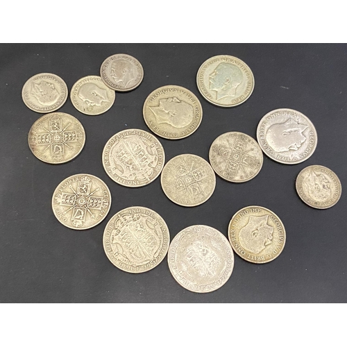 A selection of pre 1937 British coins total weight 159.34g
