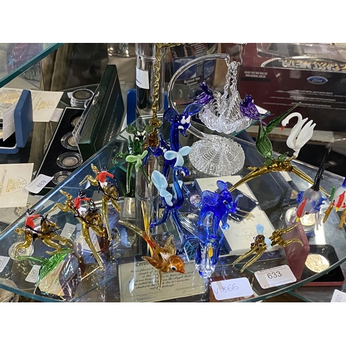 A large selection of mainly Murano glass animals and other