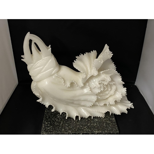 A Chinese hand carved natural white jade cabbage sculpture H23 x 29cm ...