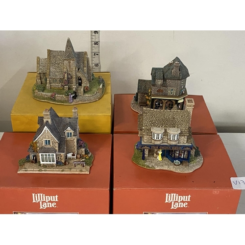 Four boxed Lilliput Lane models