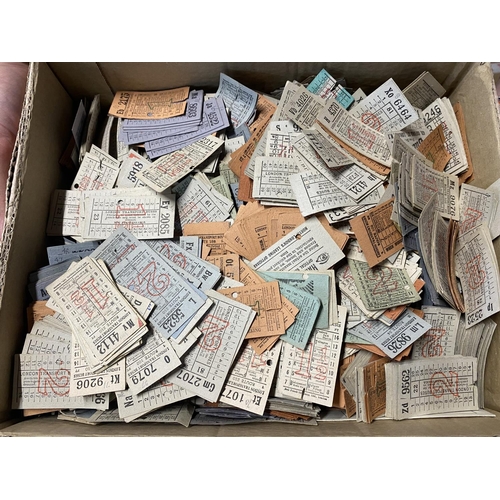 A large quantity of vintage and antique used London bus tickets