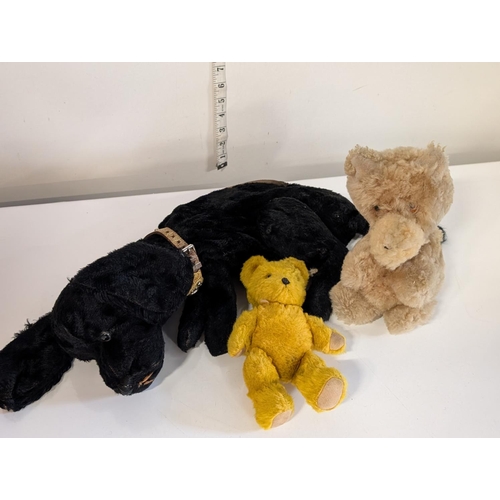 Three assorted vintage soft toy animals