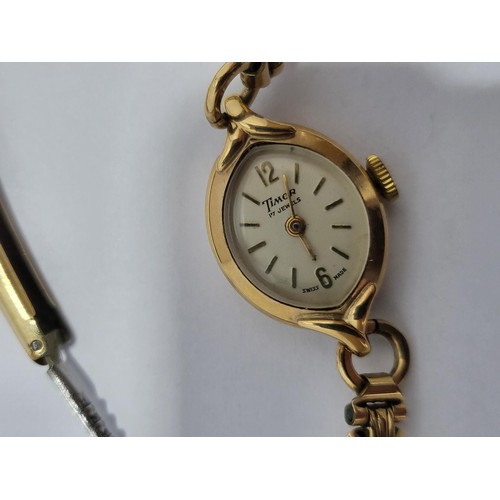Two ladies' Vintage Watches with 9ct Gold Movement Casings Straps are ...