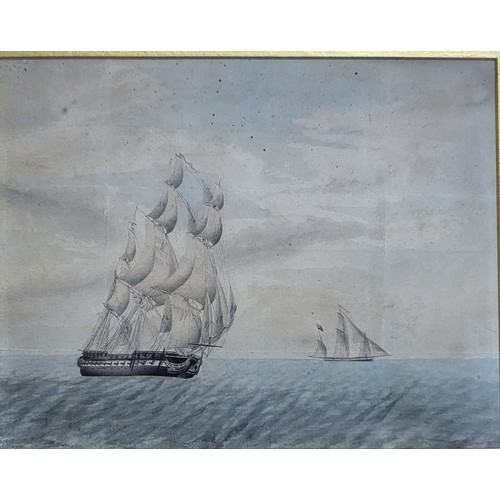 HMS Leda Watercolour With Info to Reverse Painted by a William Stewart ...